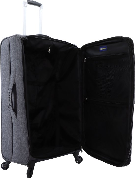 Saxoline Relax Red zipper zachte bagage Koffer L Antraciet | bol.com