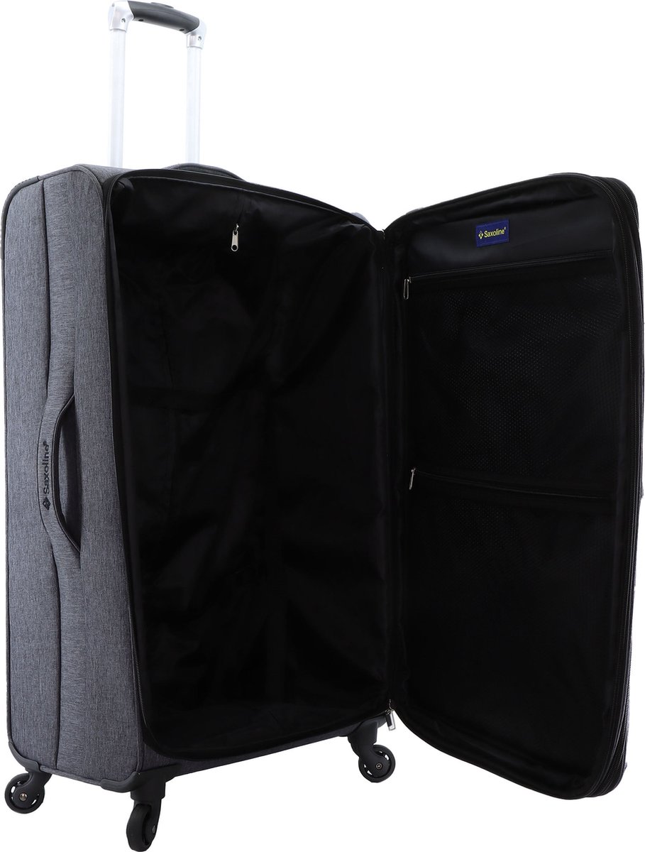 Saxoline Relax Red zipper zachte bagage Koffer L Antraciet | bol.com