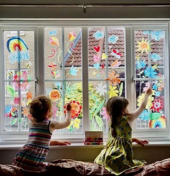 Kitpas - raamkrijtjes 16 kleuren - raamstiften - aquarelkrijtjes - raamkrijt | bol.com