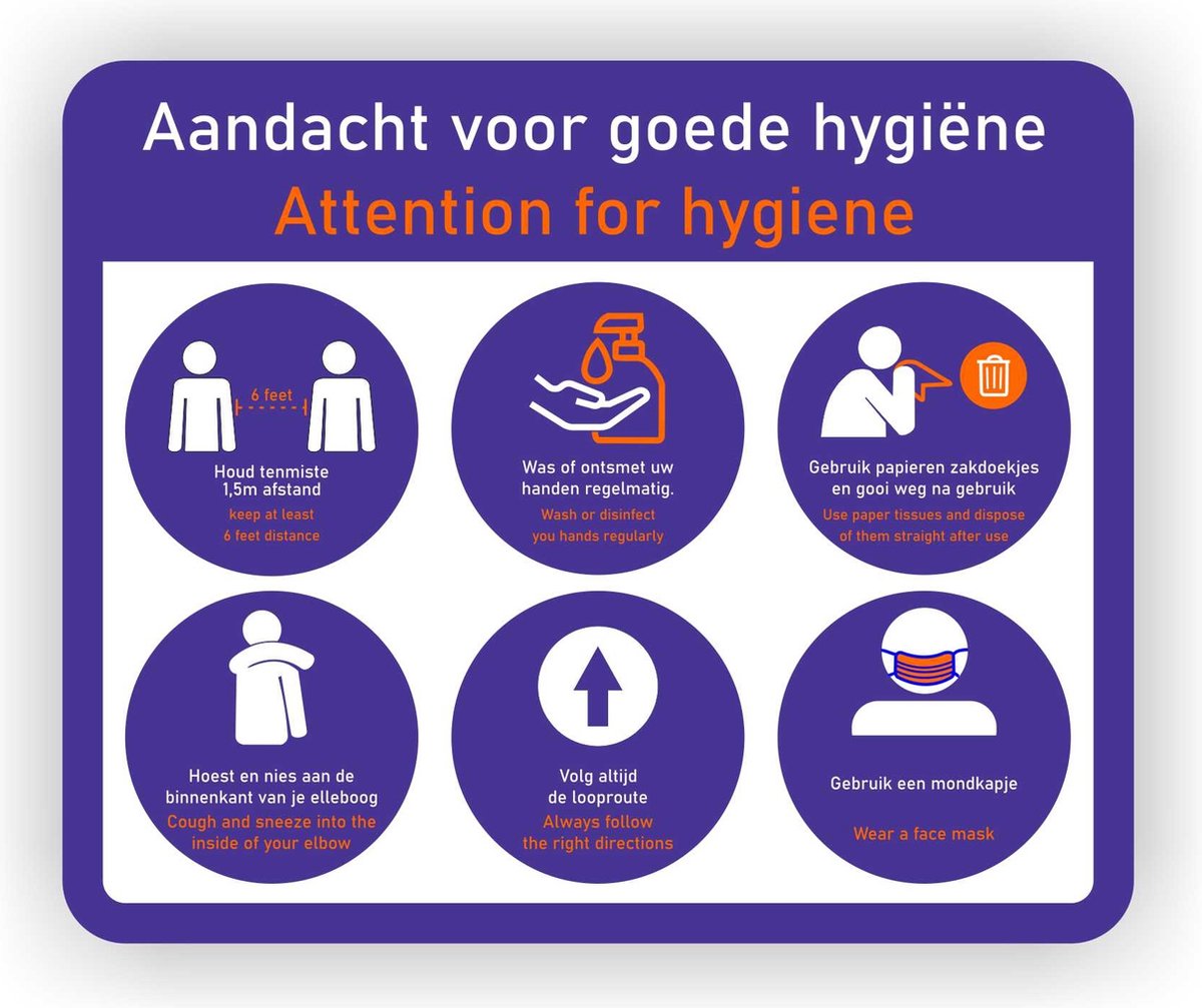 Hygiëne huisregels poster, sticker. | bol