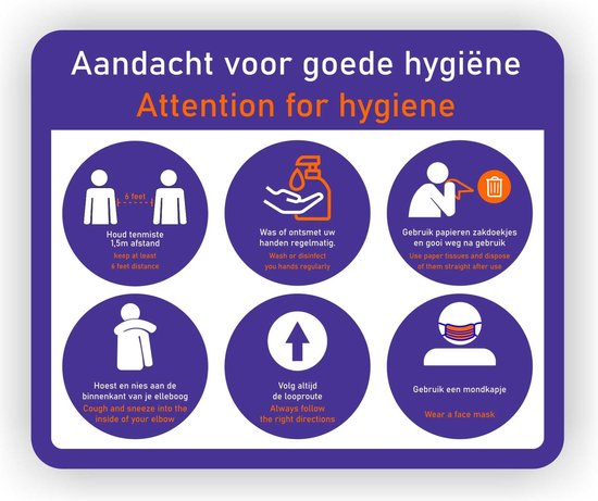Hygiëne huisregels poster, sticker. | bol
