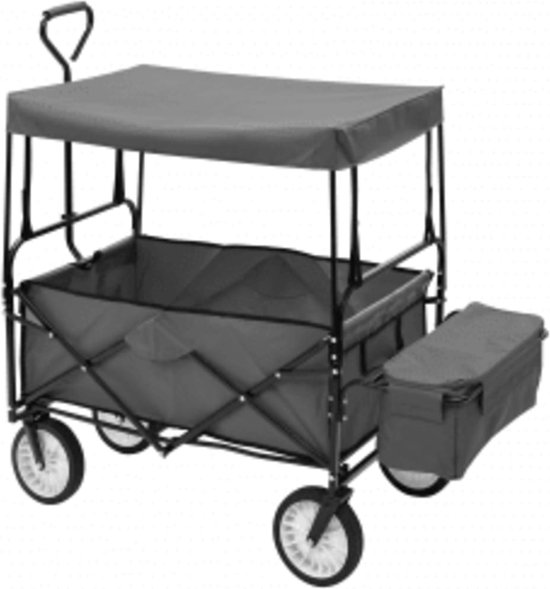 Maison Exclusive - Handkar inklapbaar met luifel staal grijs | bol.com