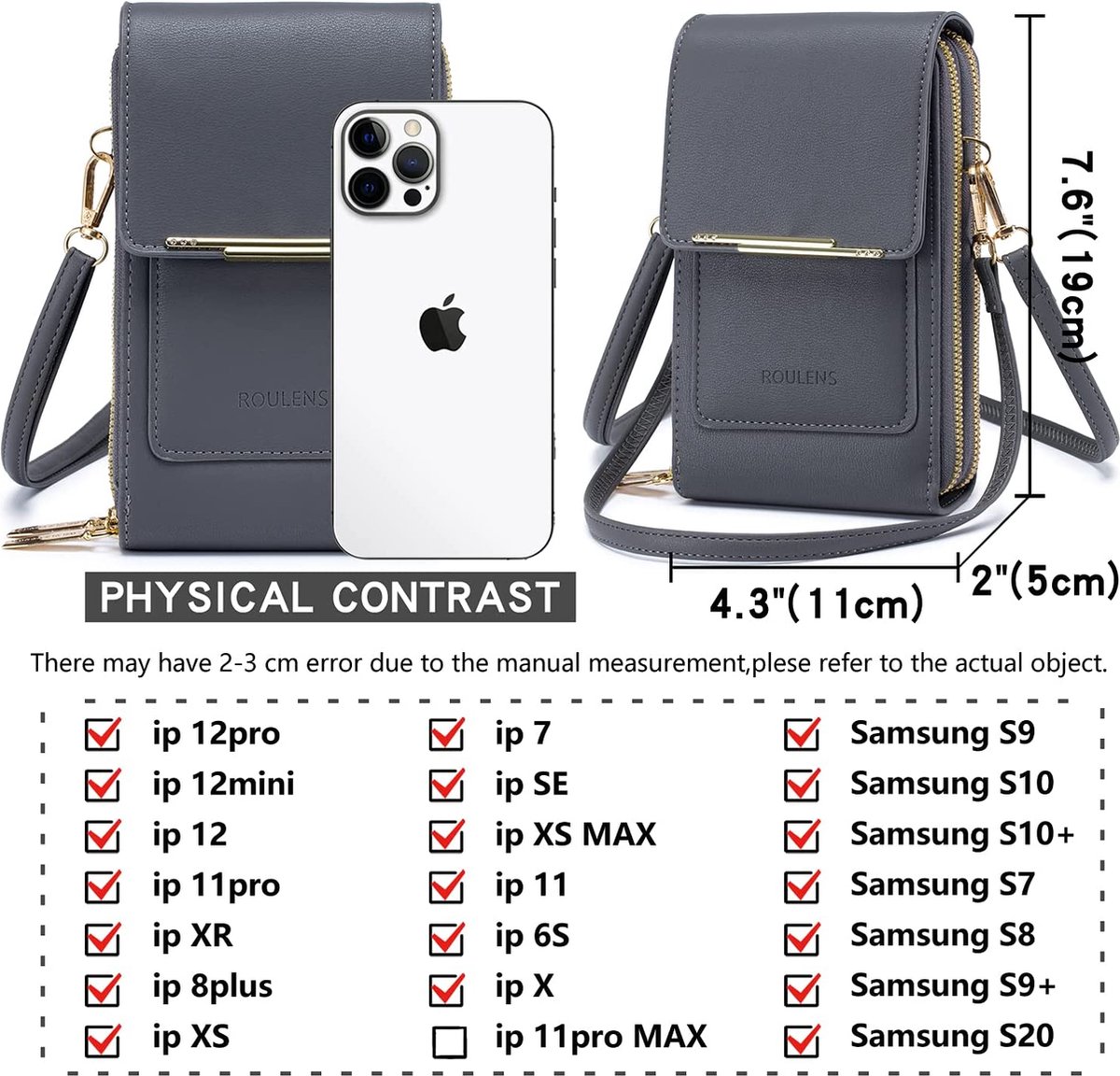 Wrapped Delights - Vrouwen Lederen Kleine Crossbody Telefoon Tas ...
