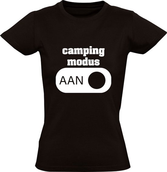 Camping modus aan Dames T-shirt | vakantie | caravan | camper | zomer ...