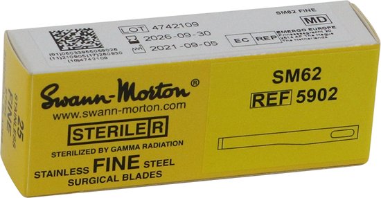 Swann Morton scalpelmesjes fijn steriel SM62 Swann Morton - RVS - Chirurgisch... | bol