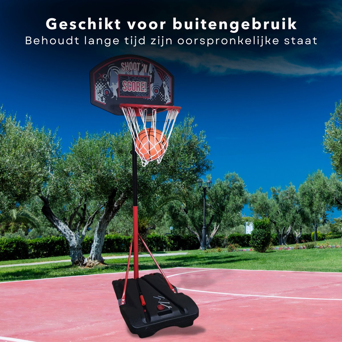 Cheqo® Basketbal Standard - Anneau de Basket avec Standard - Panier ...