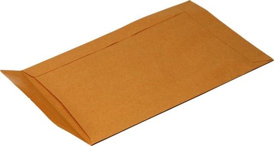Envelop, Akte-envelop, 220x156mm, gegomd, bruin | bol.com