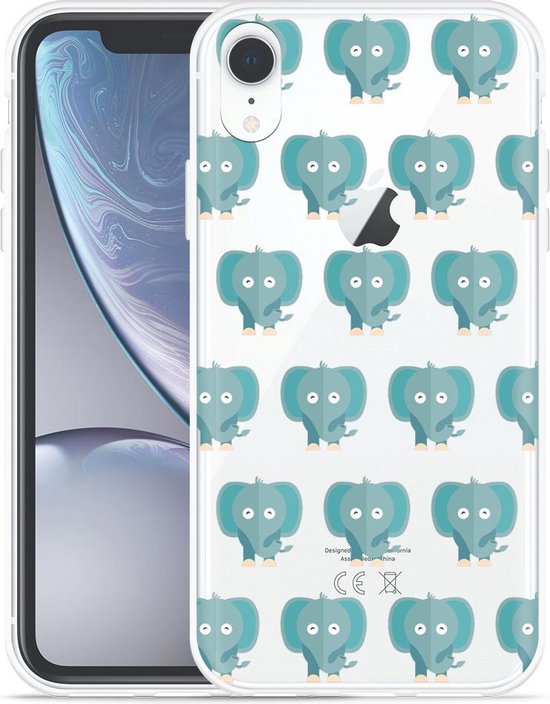 Hoesje geschikt voor Apple iPhone Xr Happy Elephant | bol