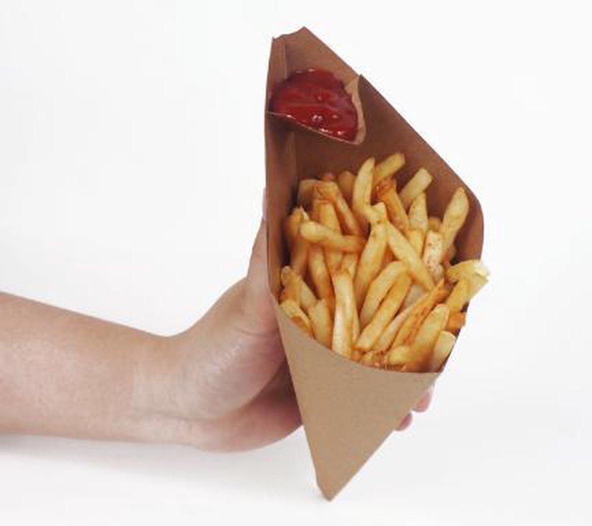Friet punt zak met Sausvak | Groot 28x20cm | 50 stuks | bol.com