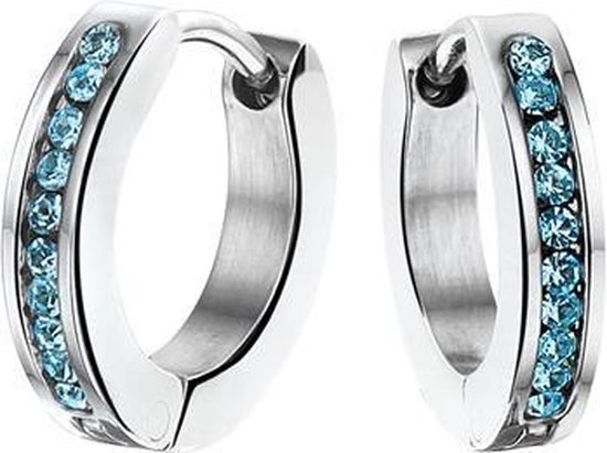 Lucardi - Little Miss Fabulous - Stalen kinderoorbellen met blauwe zirkonia | bol.com