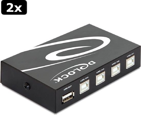 2x USB Switch Delock 4 ingangen - 1 uitgang | bol.com