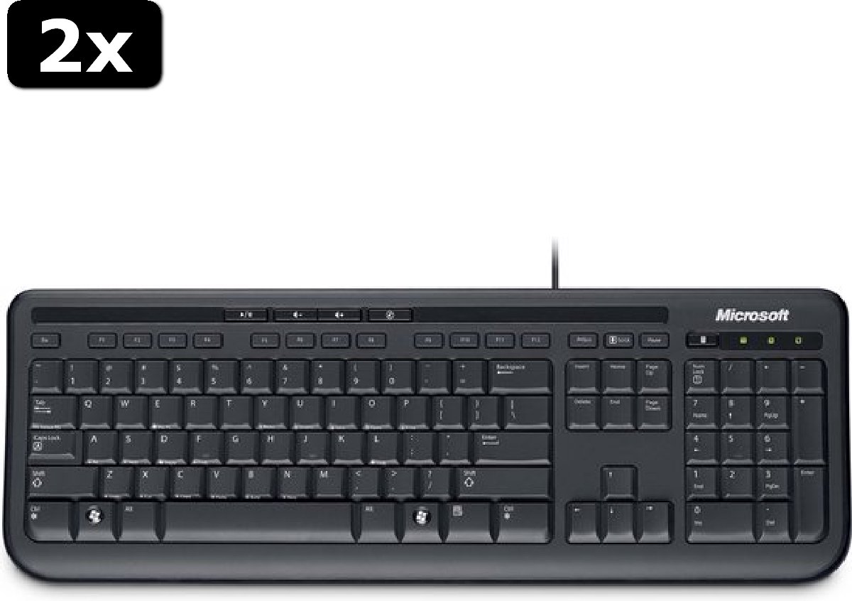 2x Microsoft 600 toetsenbord - QWERTY US - Zwart | bol.com