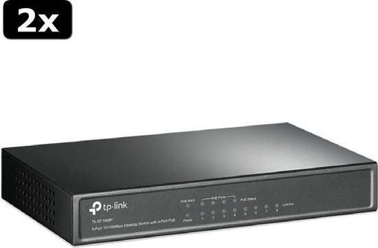 2x TP-Link TL-SF1008P - Netwerk Switch - PoE | bol.com