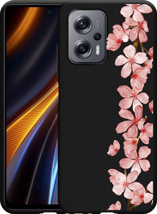 Poco X4 GT Hoesje Zwart Flower Branch - Designed by Cazy | bol