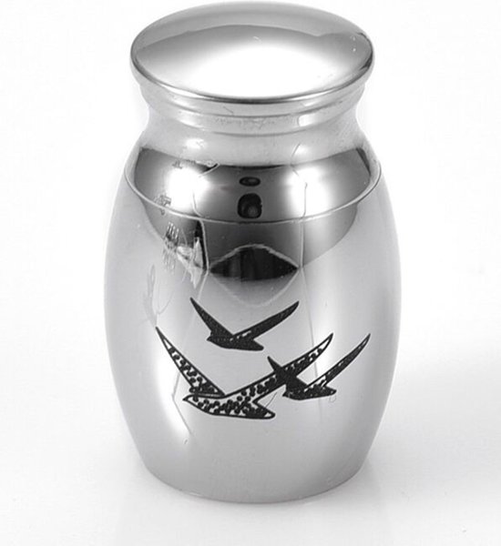 Mini Urn met Vogels - Kleine Asurne - Zilver | bol.com
