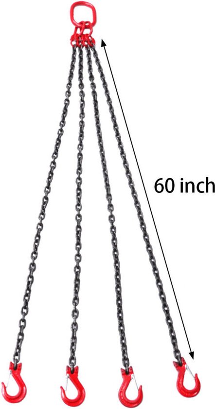 Slinge-5 Ton 1.5m 4 Strand Chain Sling Kraan Ijzer Olie Drum Lifter ...