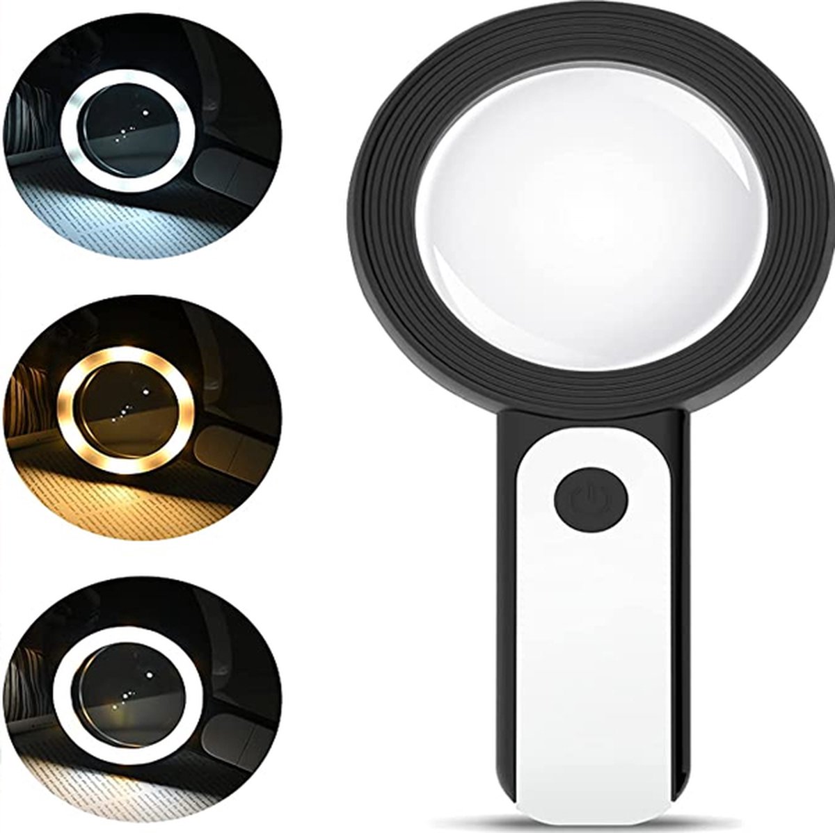 vergrootglas met verlichting - 30x vergroting - 3 led standen ...