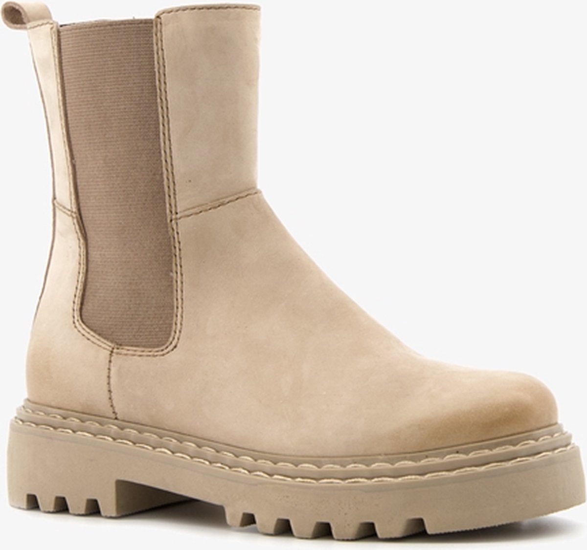 Groot leren meisjes chelsea boots beige - Beige - Maat 33 - Echt leer ...