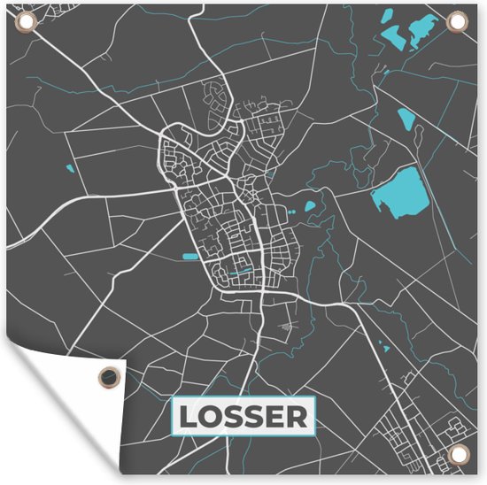 Tuinposters Losser - Stadskaart - Plattegrond - Kaart - 50x50 cm ...