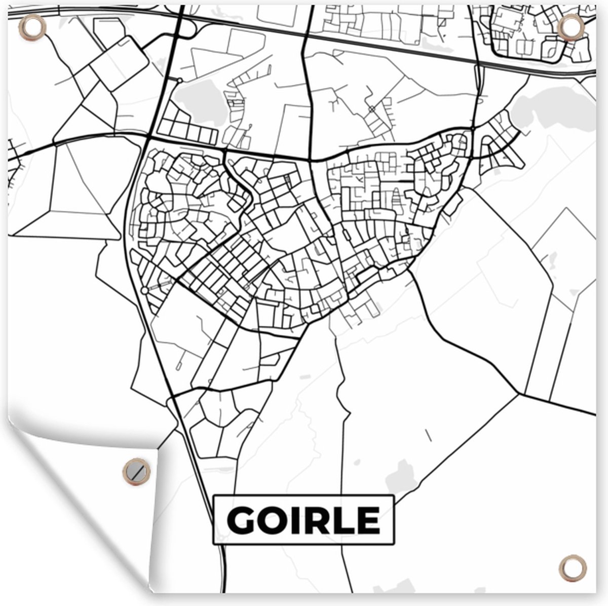 Tuindoek Plattegrond - Goirle - Kaart - Stadskaart - 100x100 cm | bol.com