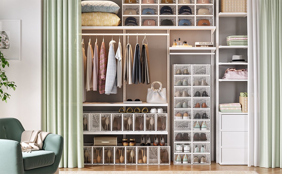 Premium schoenen opbergsysteem set van 18 - Schoenenbox tot maat 44 ...