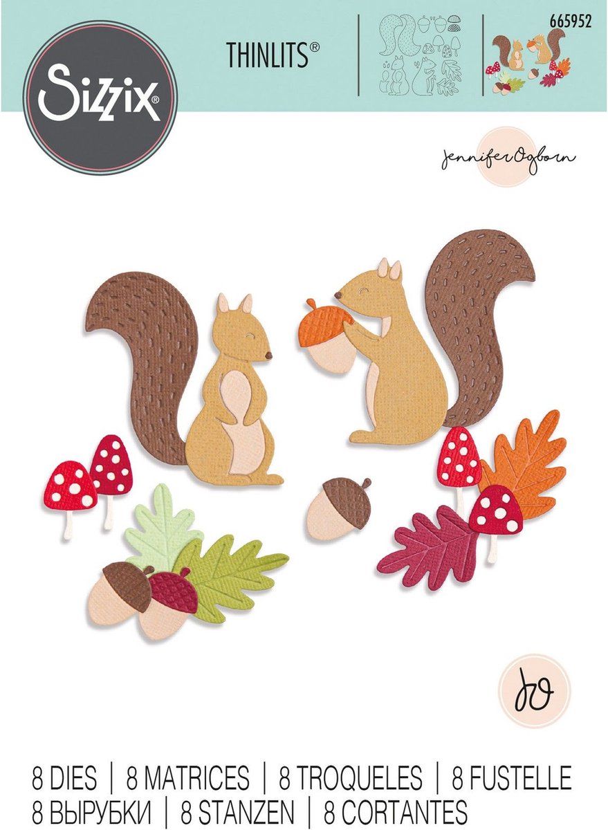 Sizzix Thinlits Die Set Harvest Squirrels | bol