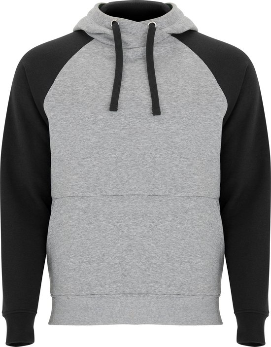 Grijs / Zwarte Hoodie met raglan mouwen model Badet merk Roly maat L ...