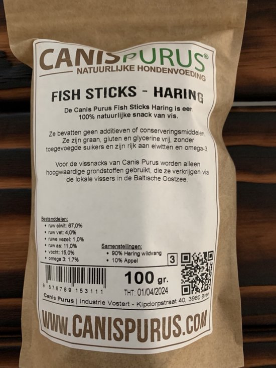 Canis Purus Fish Sticks Haring-Hondensnack-Haring-100 gr | bol