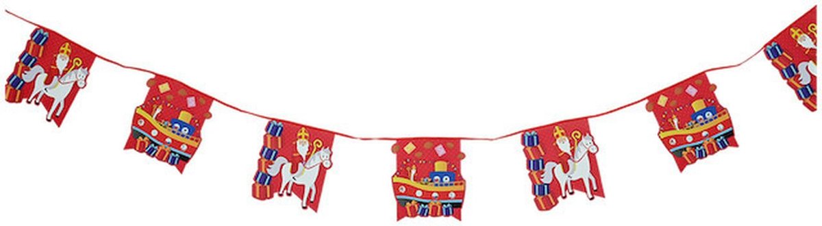 Vlaggenlijn Sinterklaas - Rood / Multicolor - Kunststof - 6 Meter ...