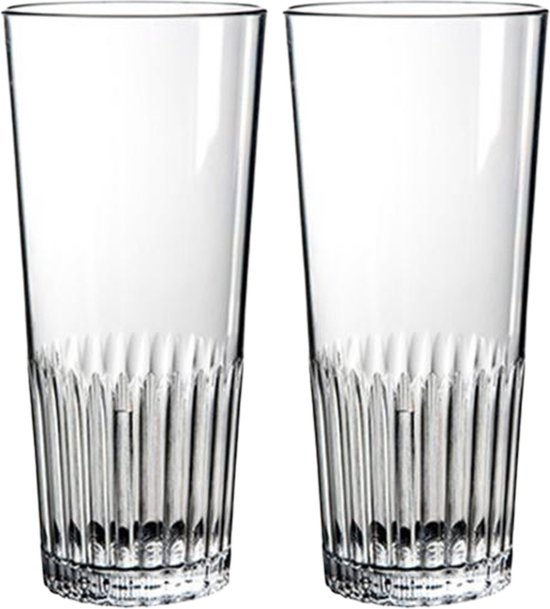Bierglas Ribbel 250ml - Onbreekbaar Kunststof - Transparant - 2 Stuks | bol