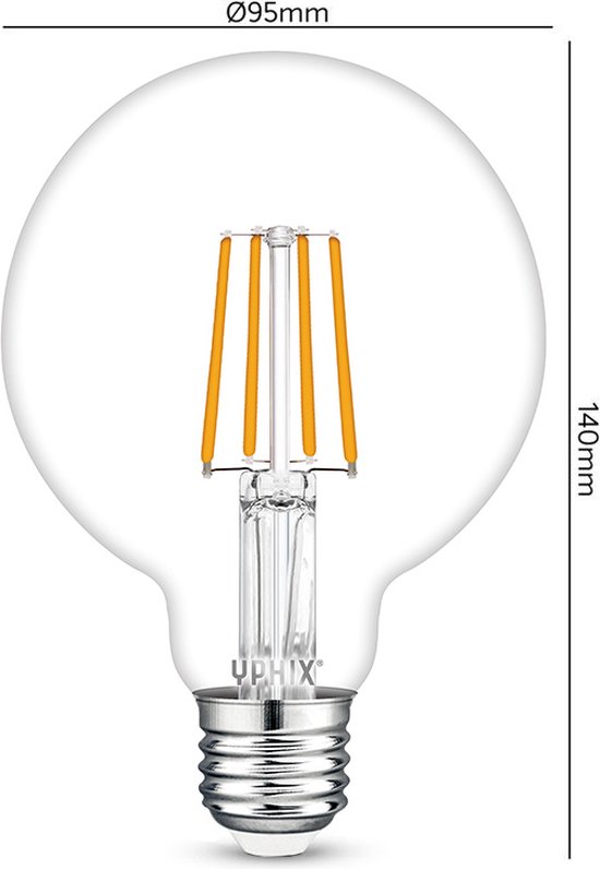 E27 LED lamp Atlas G95 8W 2700K dimbaar | bol.com