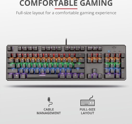 Trust GXT 865 Asta - Gaming Toetsenbord - Mechanisch - Qwerty - Zwart ...