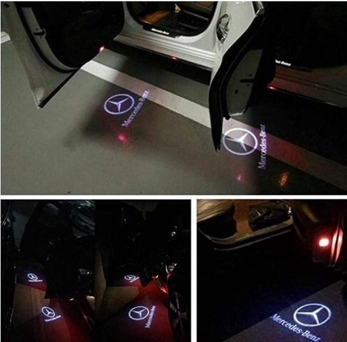 Mercedes Deur Logo Projector - Portier voertuigverlichting - Auto deur ...