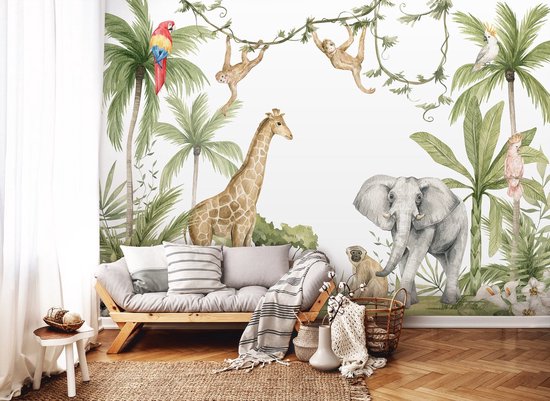 Fotobehangkoning - Behang - Fotobehang - Jungle Dieren - Vliesbehang ...