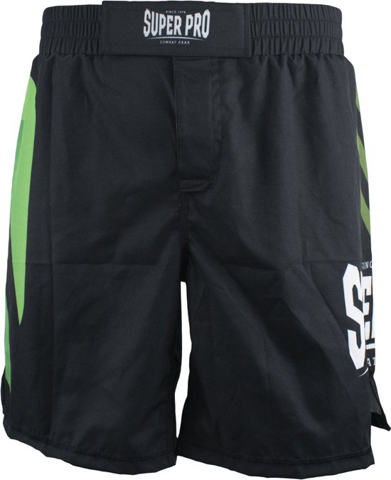 Super Pro Combat Gear MMA Short No Mercy Zwart/Groen/Zilver Extra Extra ...