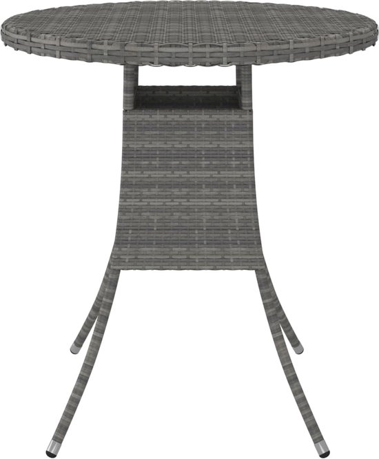 vidaXL Tuintafel 70x70x73 cm poly rattan grijs | bol.com