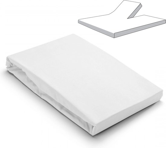 Splittopper Hoeslaken Jersey - Hoeslaken 180x200 - Wit - 100% ...