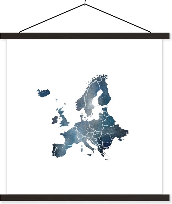 Posterhanger incl. Poster 90x90 cm - Schoolplaat - Europa kaart ...
