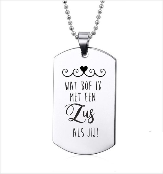 Ketting RVS - Waf Bof Ik Met Een Zus Als Jij | bol