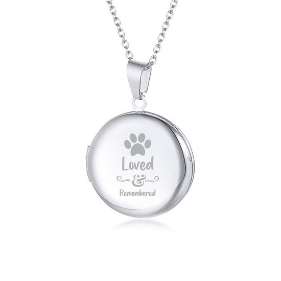 Fotohanger Met Ketting En Gravering - Rond - Loved & Remembered | bol