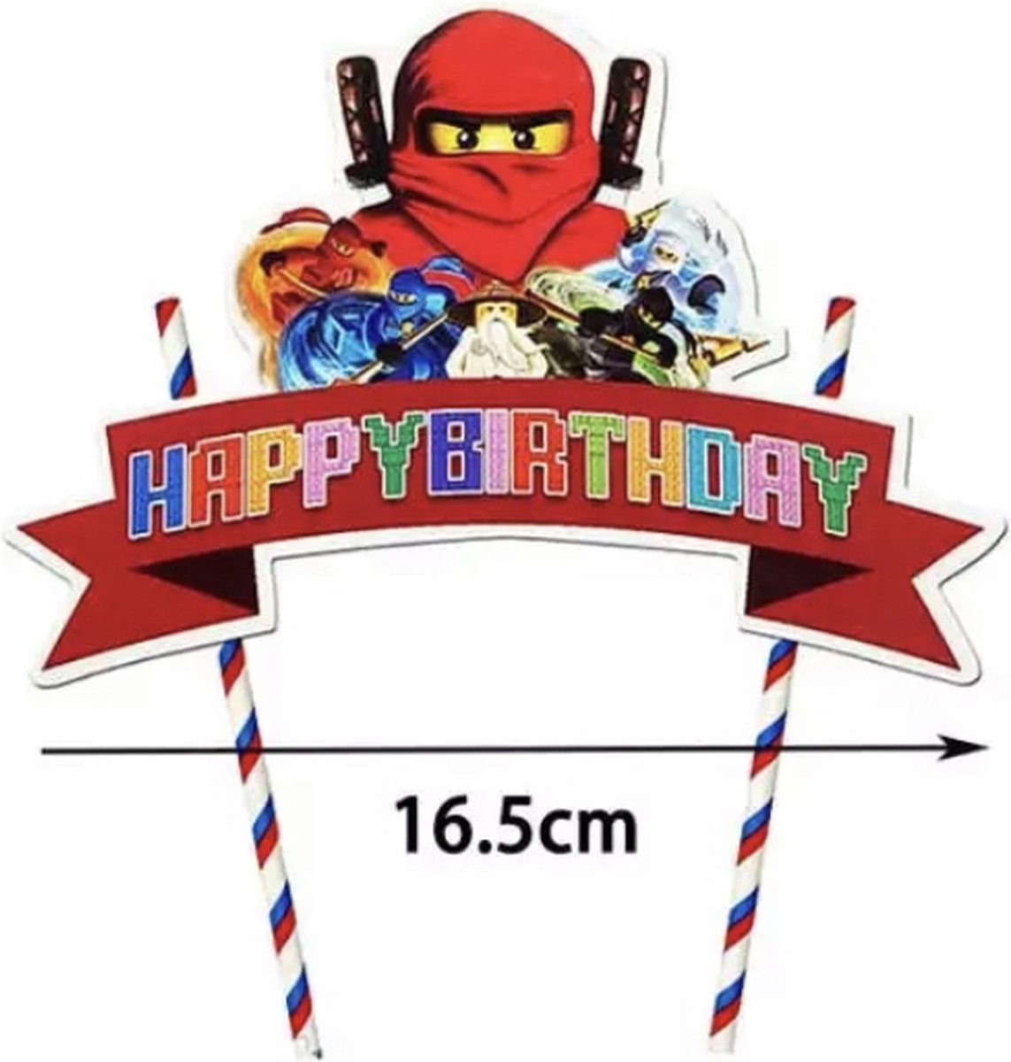 Ninjago Taart Decoratie - Taart Topper Happy Birthday - Taarttopper ...