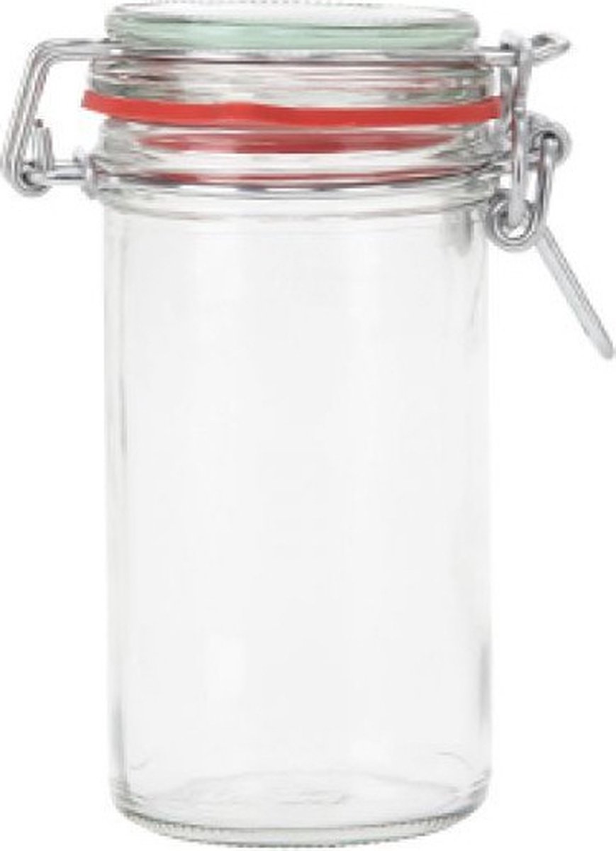 10x Weckpotten/inmaakpotten 250 ml/0,25 liter met rode rubberen ring ...