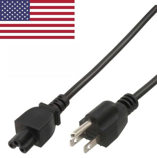 EECONN USA Stroomkabel met C5 plug - zwart - 1,2 meter | bol