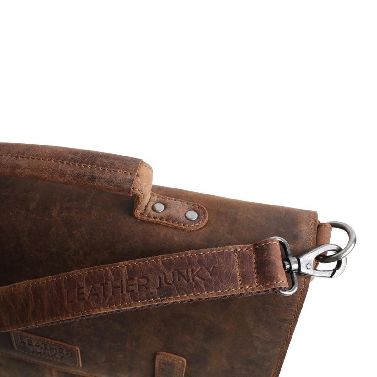 Leather Junky - laptop tas - The Bookmaker Bag - bruin - leer | bol.com