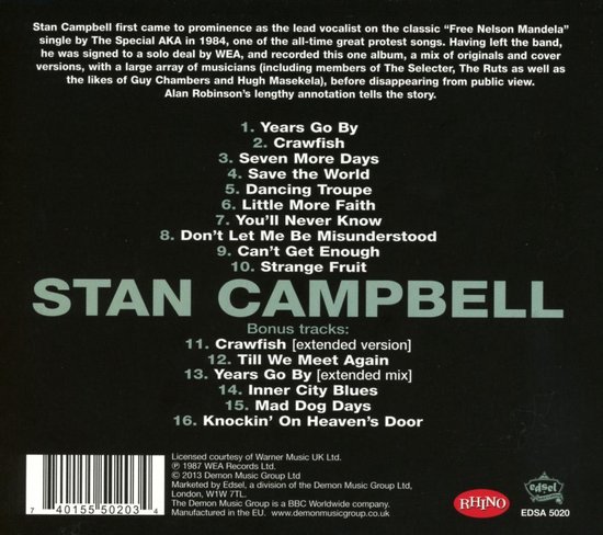 Stan Campbell, Stan Campbell | CD (album) | Muziek | bol