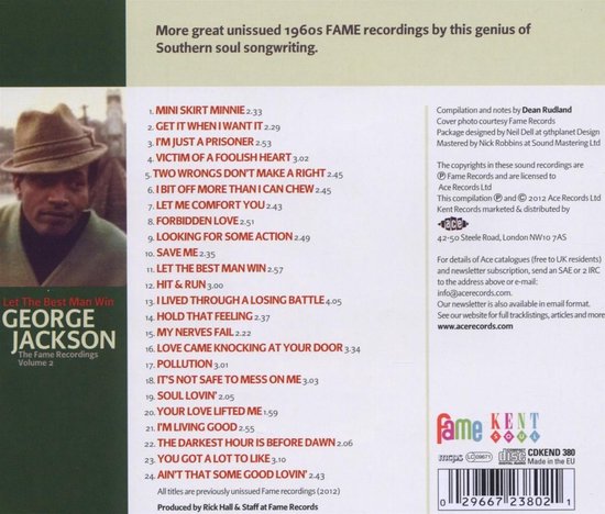 Let The Best Man Win - The Fame Recordings Volume 2, George Jackson ...