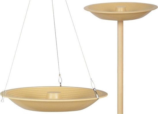 Esschert Design Hangend Vogelbad Bamboe - Beige - 29 x 29 x 4 cm | bol.com