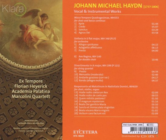 Ex Tempore, Academia Palatina, Marcolini Quartett - Michael Haydn ...