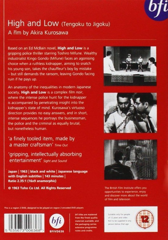 High and Low [1963] [DVD] (Dvd) | Dvd's | bol