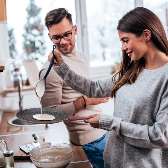 Pannenkoekenpan, 25 cm, crêpes-pan van gegoten aluminium met an­ti­aan ...